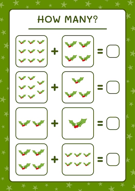 Festive Holly Counting Math Activity for Children | Jiffy Designs