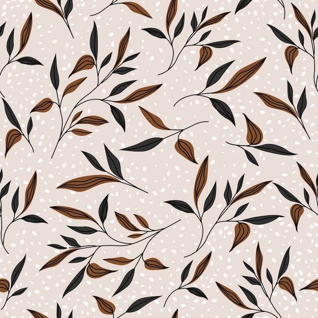 Elegant Brown Leaves Pattern on Textured Background | Jiffy Designs