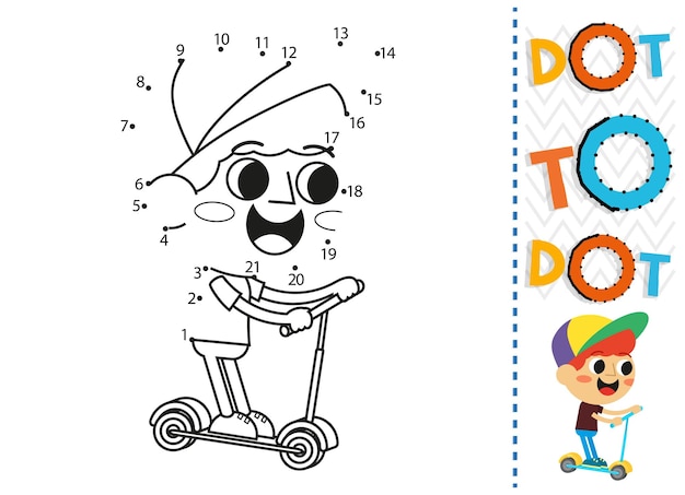 Cheerful Dot Character on Scooter | Jiffy Designs
