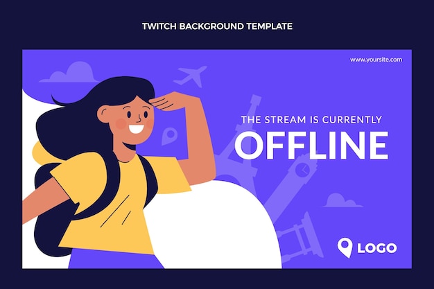 Vibrant Twitch Offline Backdrop with Smiling Streamer | Jiffy Designs