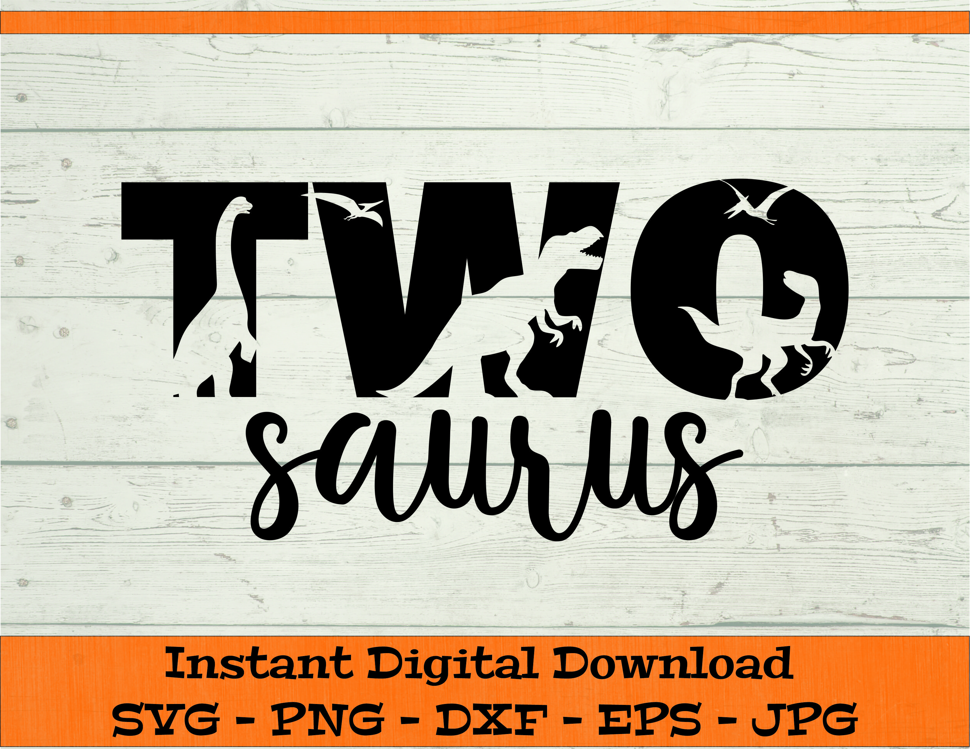 'Two-saurus' Bold Typography with Prehistoric Silhouettes | Jiffy Designs