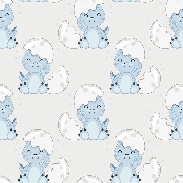 Adorable Hatching Dinosaur Hatchlings in Soft Blue Tones | Jiffy Designs