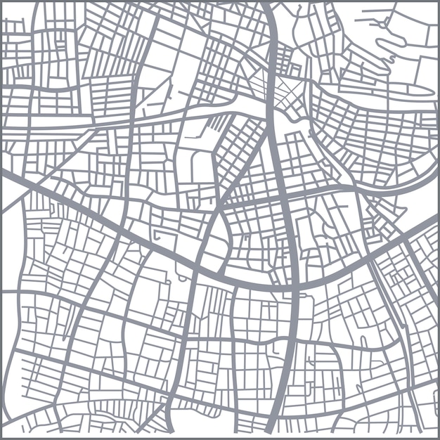 Intricate Urban Grid: A Detailed Map of City Streets | Jiffy Designs