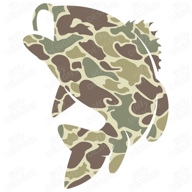 Camouflage Fish Silhouette with Striking Military-Inspired Pattern ...