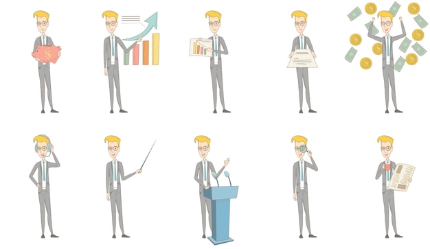Versatile Business Professional Illustrations Showcasing Diverse ...