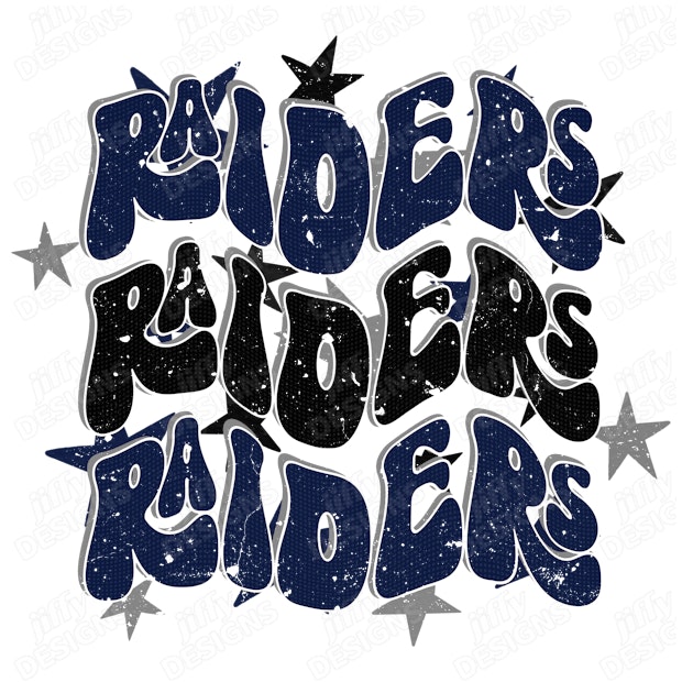 'Raiders' Retro-Style Typography with Stars and Distressed Texture ...