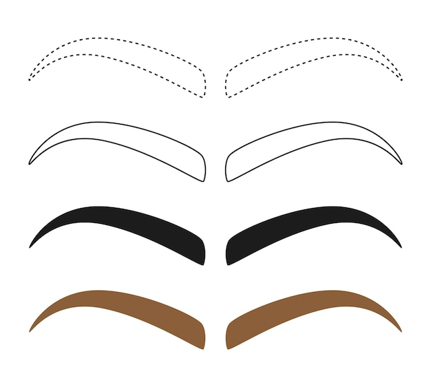 Diverse Eyebrow Shapes in Simple Monochrome Illustration | Jiffy Designs