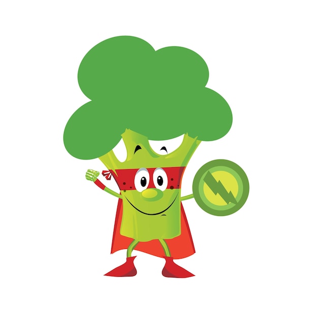 Cheerful Broccoli Superhero Saving the Planet with Recycling | Jiffy ...