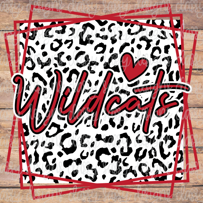 Wildcats Red School Mascot, Leopard Square, School Spirit png, Sports ...