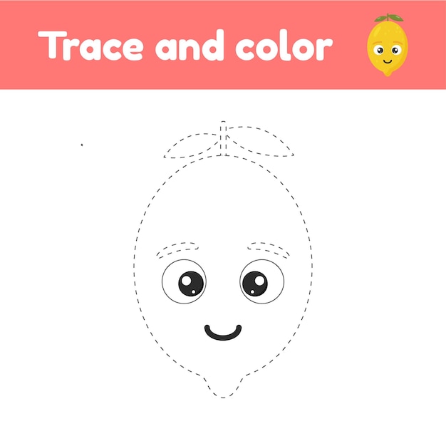 Adorable Lemon Face: Trace and Color | Jiffy Designs