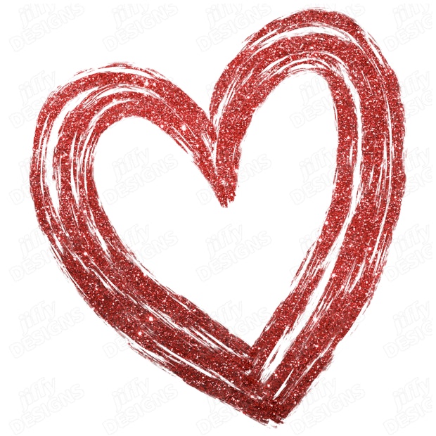 Sketched Heart in Vibrant Red Brushstrokes with Textured Edges | Jiffy ...