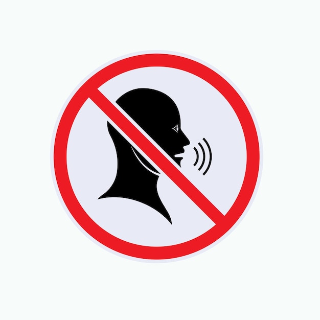 No Talking Allowed: Prohibition Sign with Silhouette | Jiffy Designs