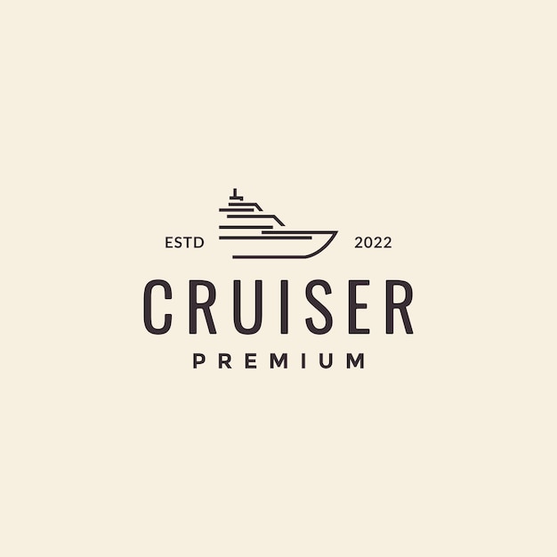 Stylish Cruiser Yacht Emblem with Vintage Flair | Jiffy Designs