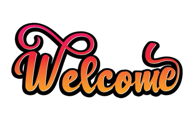 Vibrant Cursive 'Welcome' Sign in Striking Pink and Orange | Jiffy Designs