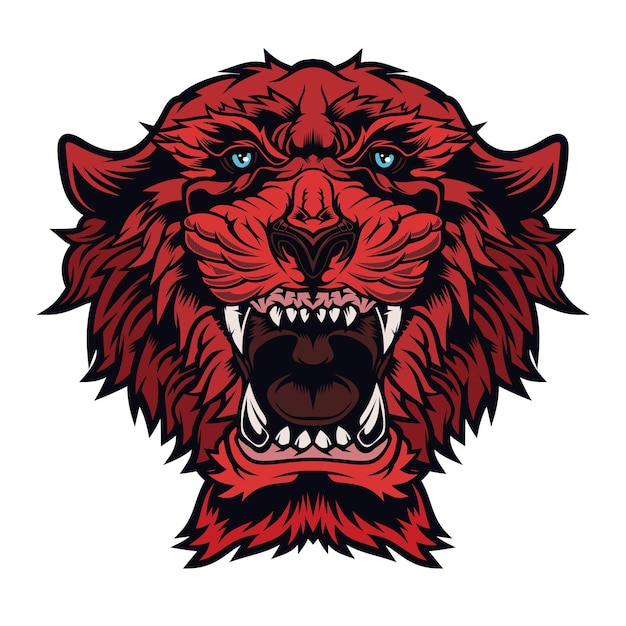 Ferocious Crimson Tiger Roaring with Fierce Intensity | Jiffy Designs