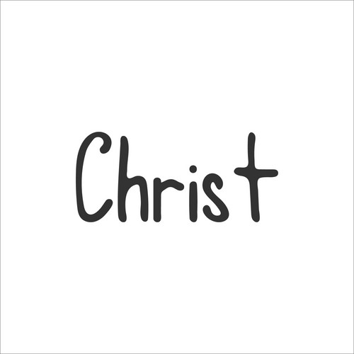 Hand Drawn Christian Inscription And Word Christ Isolated On White ...