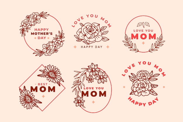 Floral Mother's Day Emblem Collection with Heartfelt Sentiments | Jiffy ...