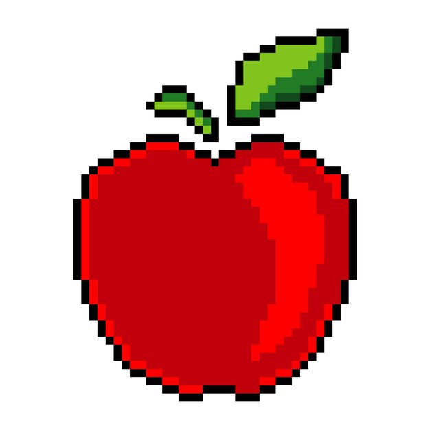 Vibrant Pixel Art Apple | Jiffy Designs