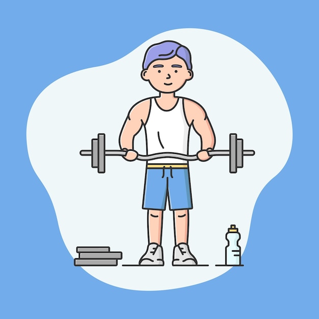 Determined Weightlifter Lifts Barbell in Workout Gear | Jiffy Designs