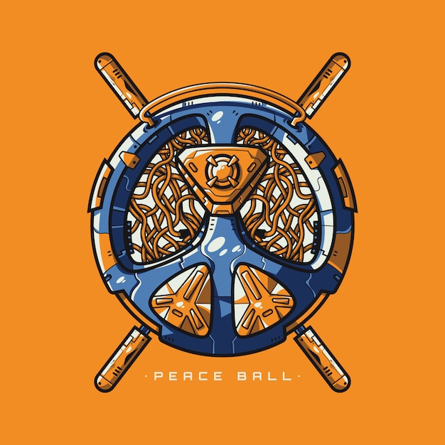 Intricately Crafted Peace Symbol with Crossed Swords | Jiffy Designs