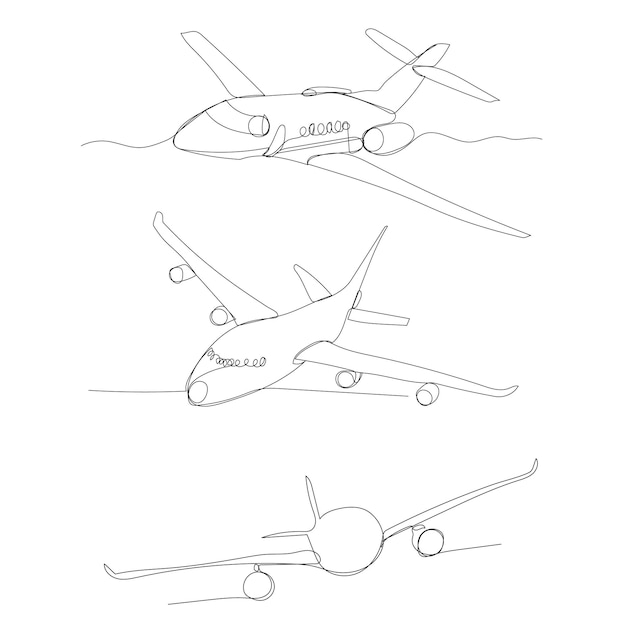 Diverse Collection of Stylized Aircraft Illustrations | Jiffy Designs