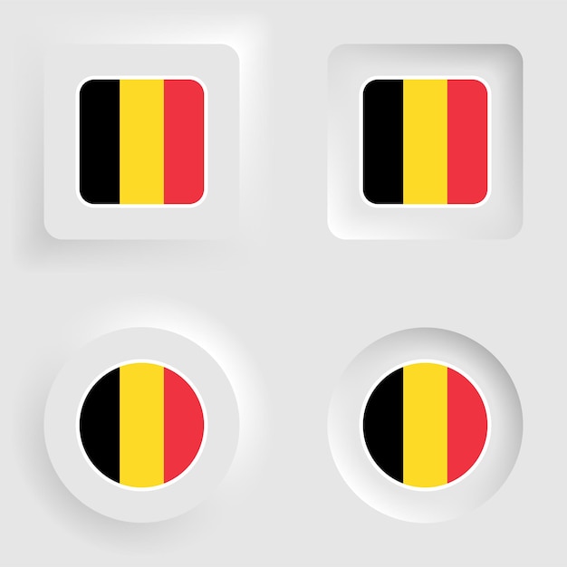 Bold and Vibrant Belgian Flag Symbols in Minimalist Style | Jiffy Designs