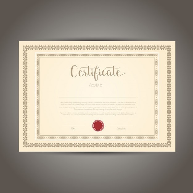 Ornate Vintage Certificate Template with Red Wax Seal | Jiffy Designs