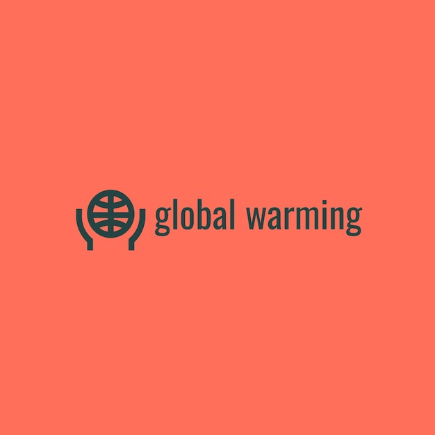 Minimalist Global Warming Logo on Vibrant Orange Background | Jiffy Designs