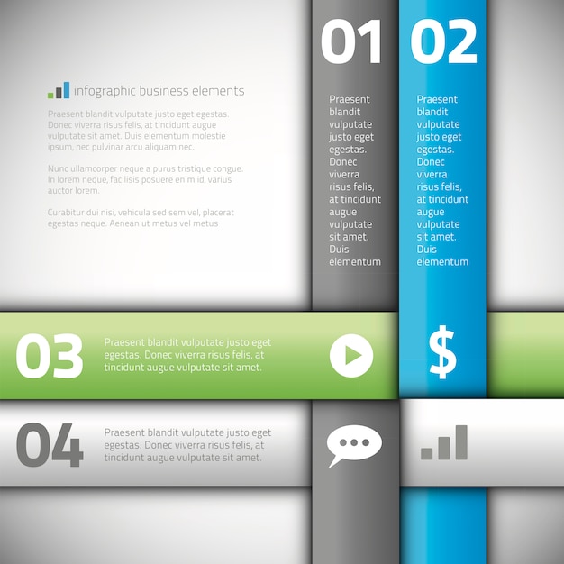 Vibrant Infographic Layout with Numbered Sections and Icons | Jiffy Designs