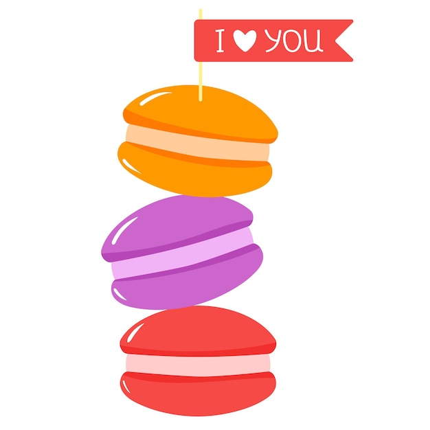 Vibrant Stacked Macarons with Heartfelt Banner | Jiffy Designs