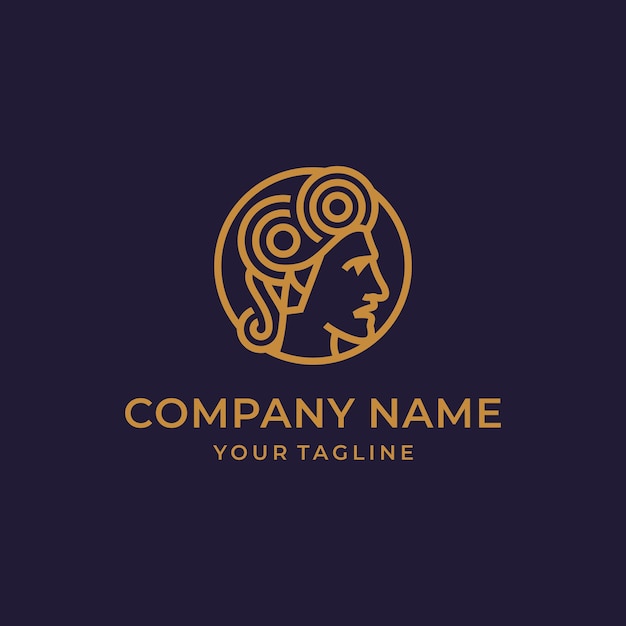 Elegant Circular Profile with Ornamental Headdress Logo | Jiffy Designs