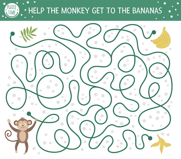 Playful Monkey Maze: Help the Primate Reach the Bananas | Jiffy Designs