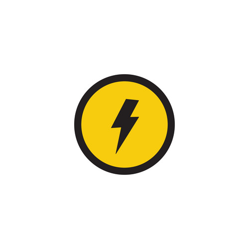 Lightning Thunder Strike Symbol In Circle Warning Banner Template ...