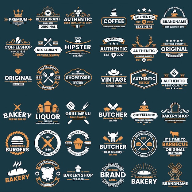 Vintage Hipster-Inspired Badges and Logos for Diverse Brand ...