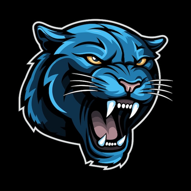 Fierce Blue Panther Mascot Emblem | Jiffy Designs