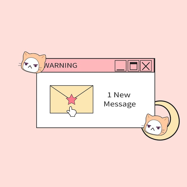 Cute Cartoon Cats Receive Exciting New Message | Jiffy Designs