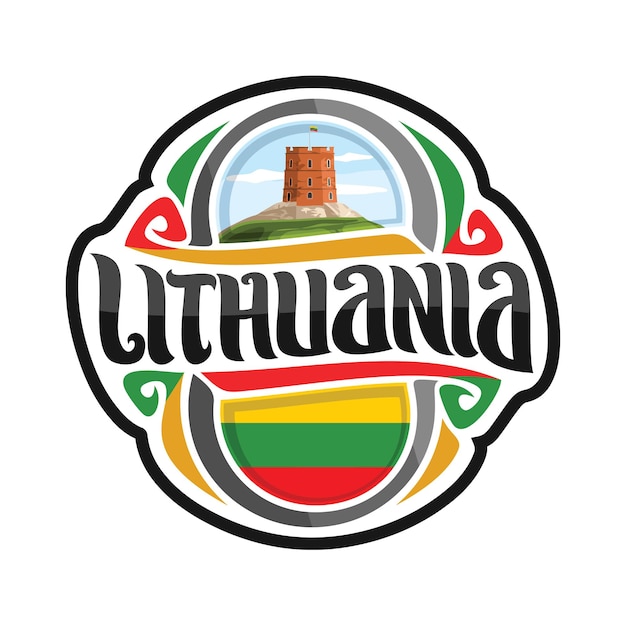 Vibrant Lithuania Emblem Showcasing National Landmarks and Culture ...