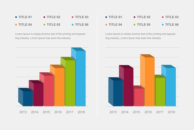 Vibrant 3D Bar Graph Visualizing Annual Growth Trends | Jiffy Designs