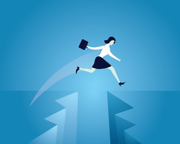 Businessman Leaping Over Arrows - Overcoming Challenges Illustration ...