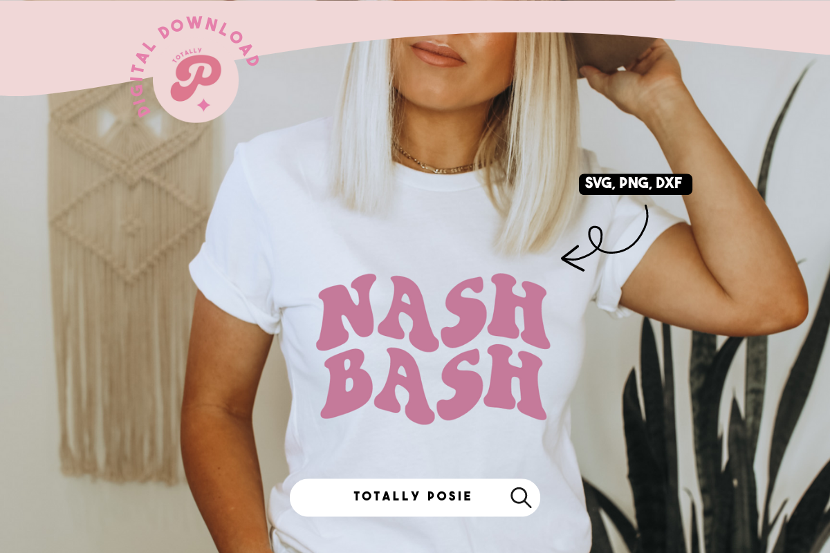 'Nash Bash' Groovy Retro Lettering in Bubbly Pink Hues | Jiffy Designs