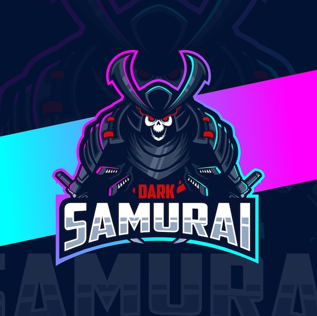 Striking Dark Samurai Esports Mascot Logo | Jiffy Designs