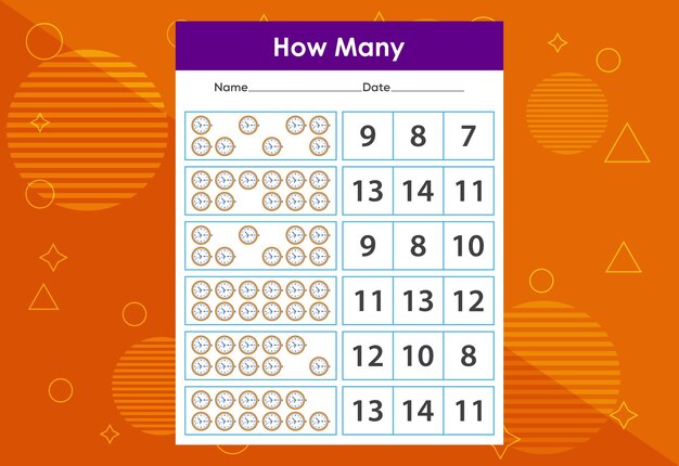Colorful Math Counting Worksheet with Circles | Jiffy Designs