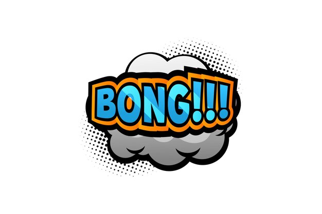 Bold 'BONG!!!' Text with Cloud and Halftone Effect | Jiffy Designs