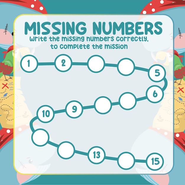 Engaging Missing Numbers Puzzle with Playful Illustrations | Jiffy Designs