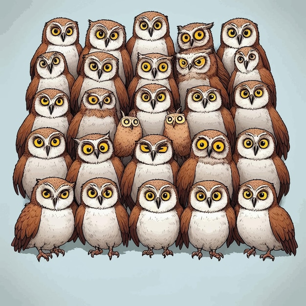 Charming Flock of Whimsical Owl Illustrations | Jiffy Designs