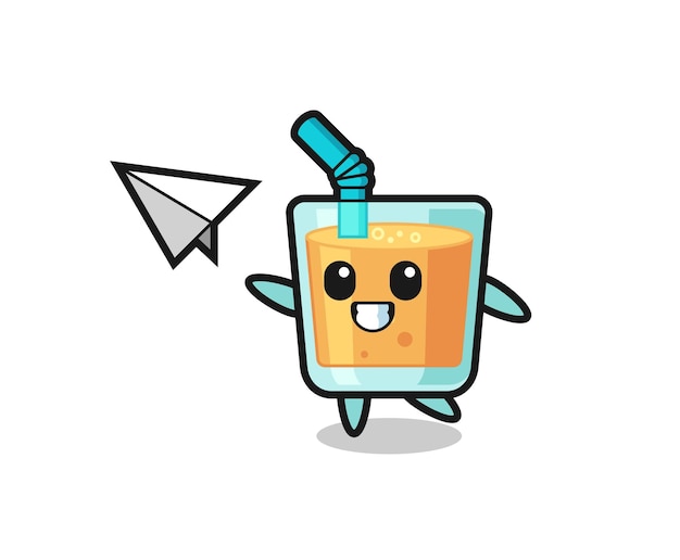 Cheerful Juice Box Character with Paper Plane Mascot | Jiffy Designs