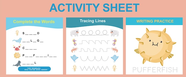 Adorable Pufferfish Activity Sheet with Fun Learning Tasks | Jiffy Designs