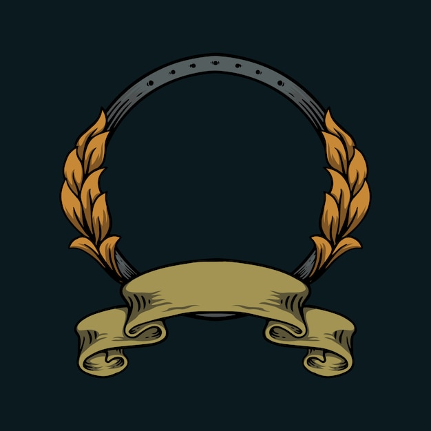 Regal Golden Laurel Wreath with Ornate Ribbon Banner | Jiffy Designs