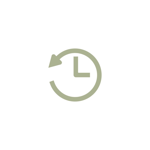 Circular Time Refresh Icon in Muted Green Tones | Jiffy Designs