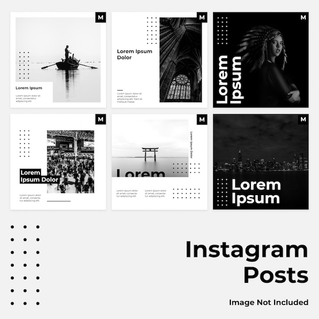 Dramatic Black and White Instagram Post Layout with Captivating Imagery ...
